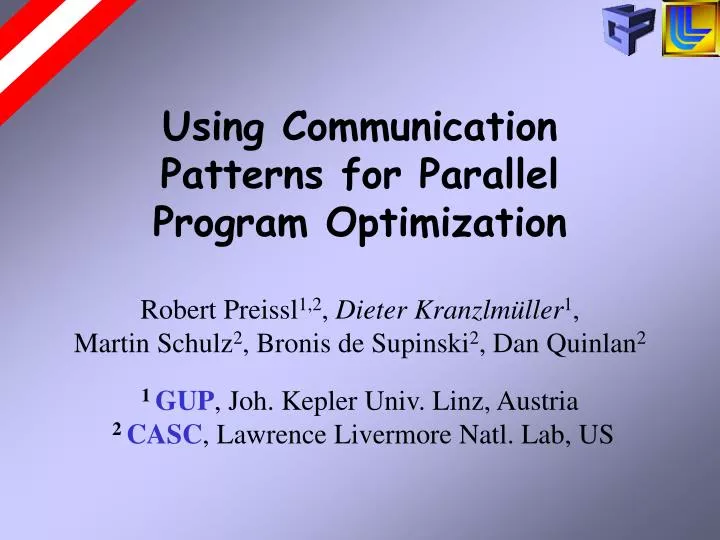 Ppt Using Communication Patterns For Parallel Program Optimization 5592