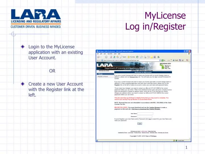 PPT - MyLicense Log in/Register PowerPoint Presentation, free download ...