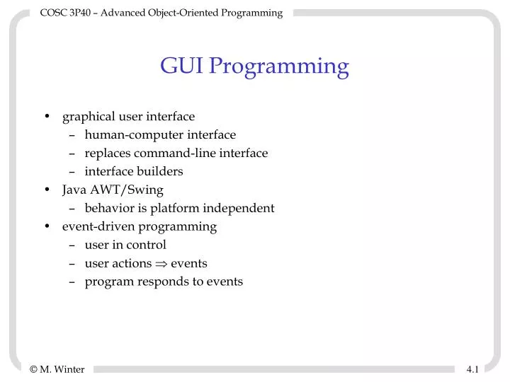 PPT - GUI Programming PowerPoint Presentation, free download - ID:6408293