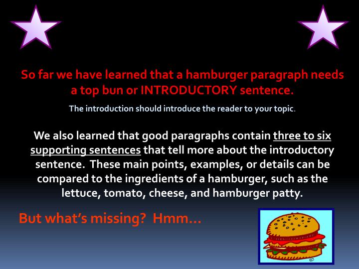 PPT - Hamburger Paragraph PowerPoint Presentation - ID:6408869