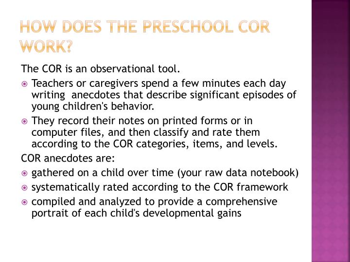 PPT - The Child Observation Record (COR) PowerPoint Presentation - ID ...