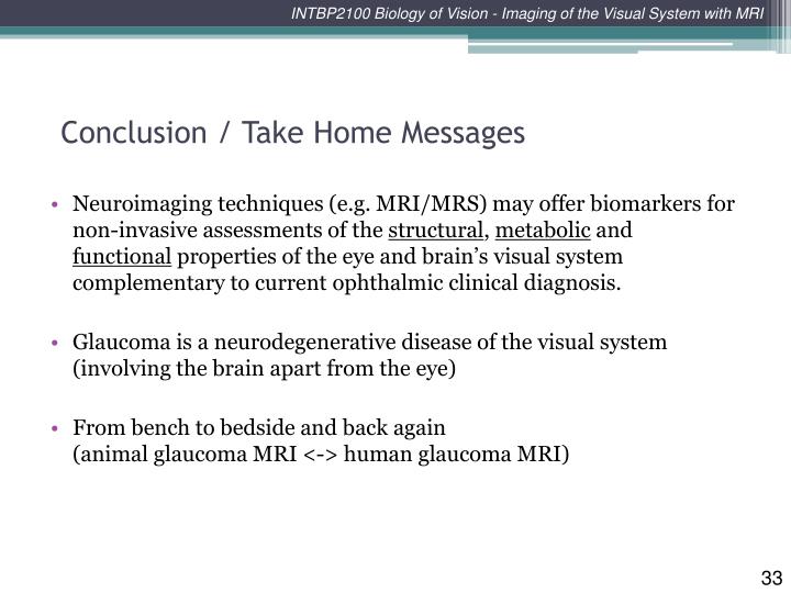 PPT - INTBP2100 Biology of Vision - Imaging of the Visual System with ...