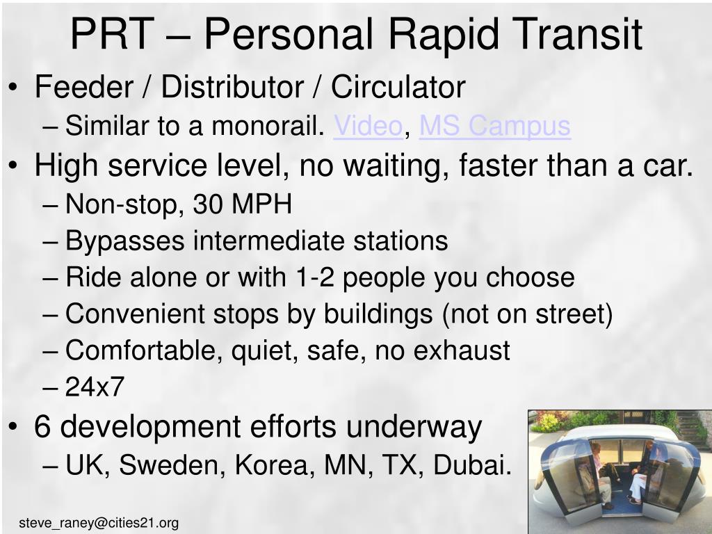 PPT - Major Activity Center PRT Circulator Design Hacienda Business ...