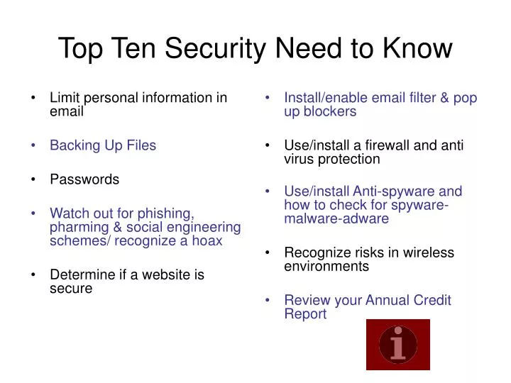 PPT - Top Ten Security Need to Know PowerPoint Presentation, free ...