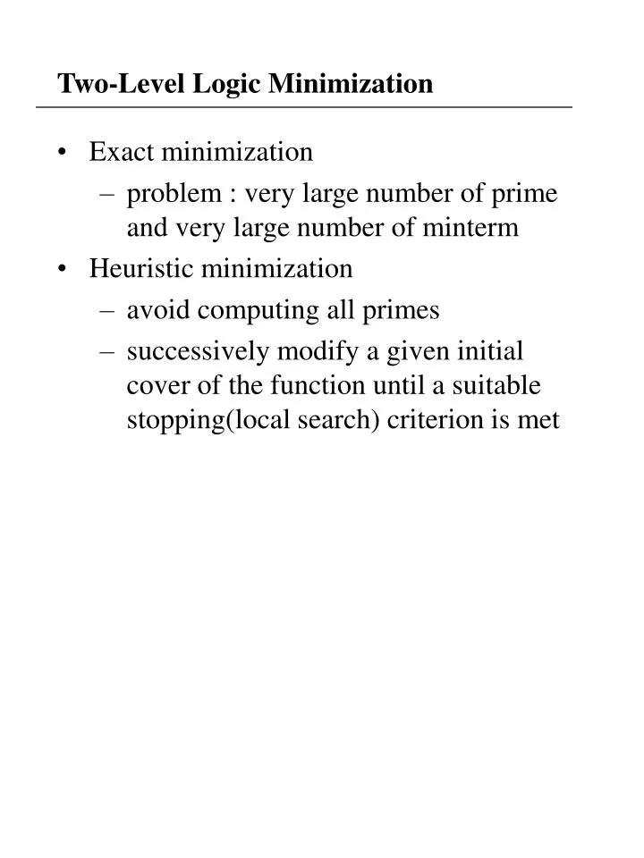 PPT - Two-Level Logic Minimization PowerPoint Presentation, free download - ID:6414949