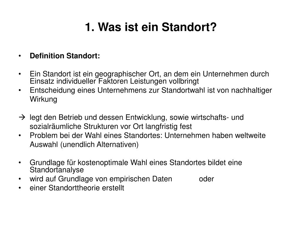 PPT - Standorttheorien und Standortfaktoren PowerPoint Presentation ...