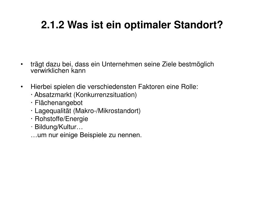 PPT - Standorttheorien und Standortfaktoren PowerPoint Presentation ...