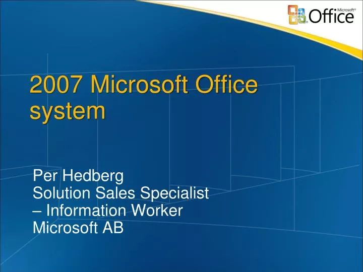 PPT - 2007 Microsoft Office system PowerPoint Presentation, free ...
