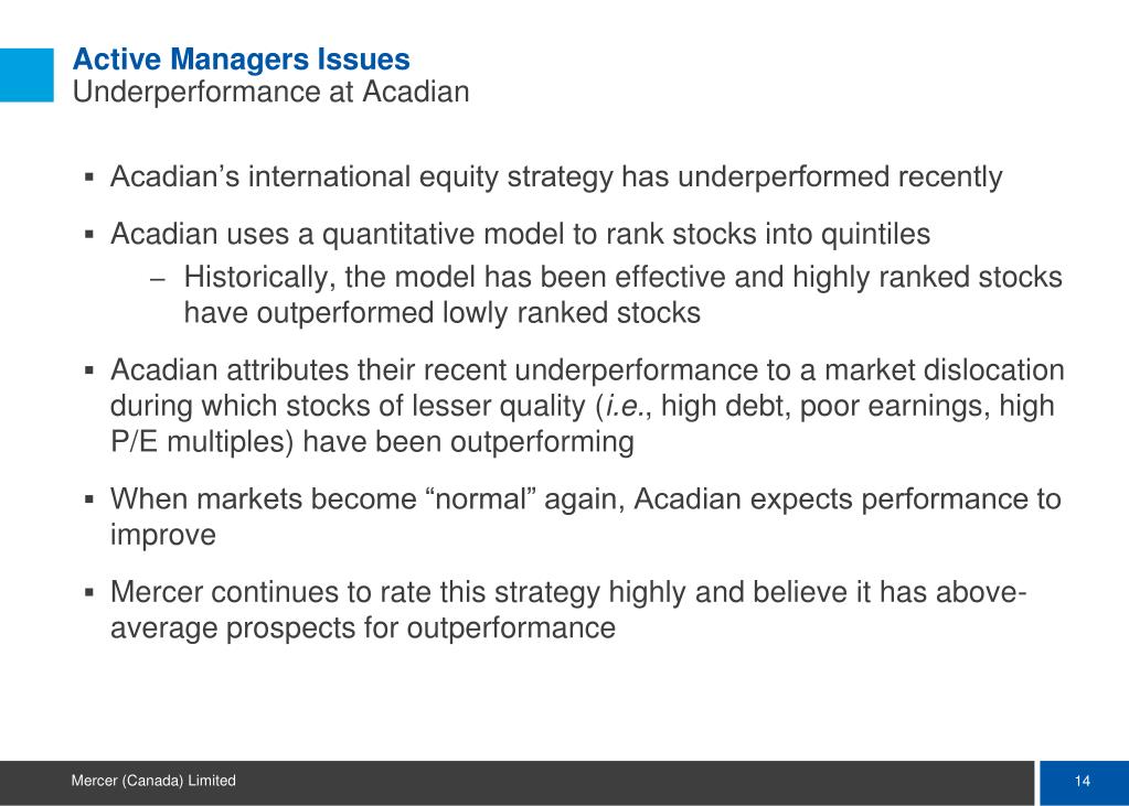 PPT - Investment Performance Report at March 31, 2009 Saint Mary’s ...