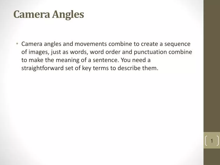 PPT - Camera Angles PowerPoint Presentation, free download - ID:6415913