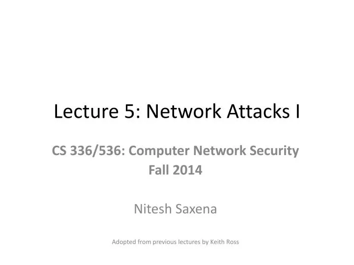 PPT - Lecture 5: Network Attacks I PowerPoint Presentation, free download - ID:6416378
