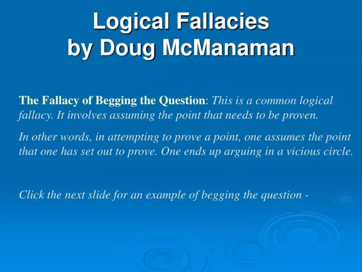 PPT - Logical Fallacies by Doug McManaman PowerPoint Presentation, free ...