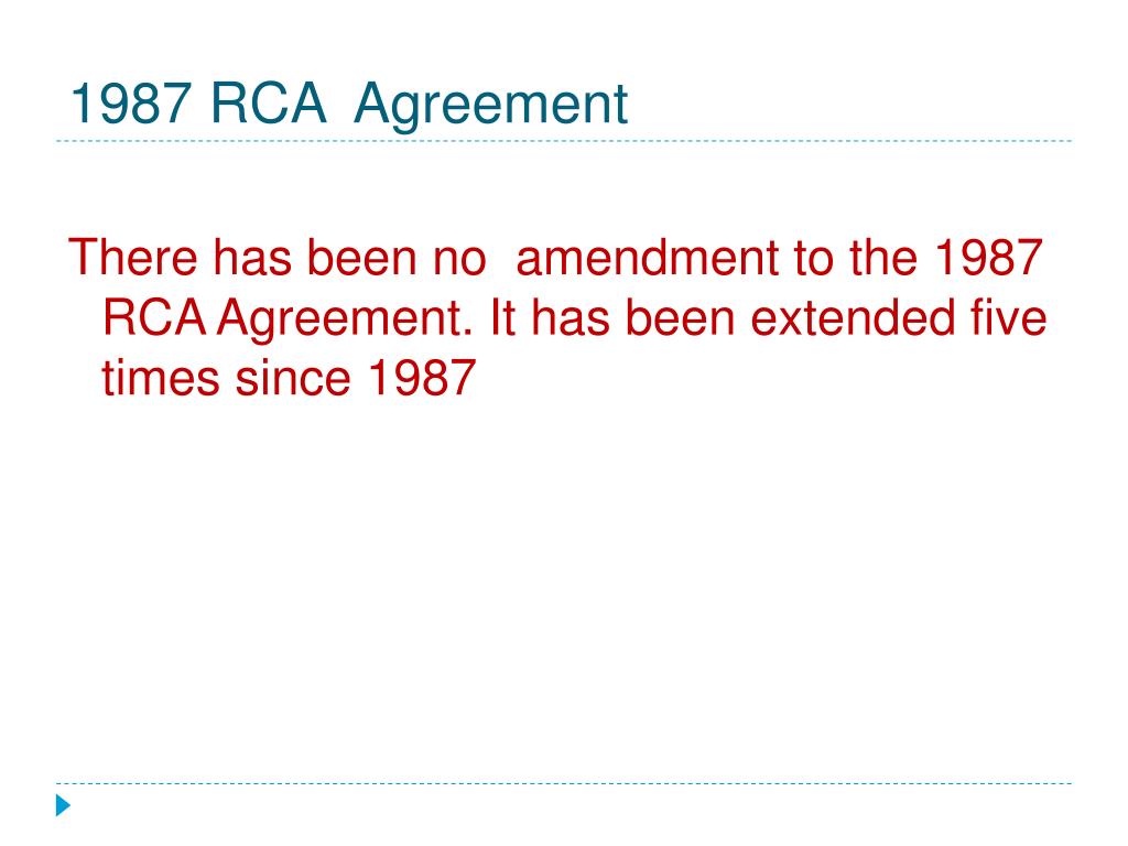 PPT - REVIEW OF THE RCA AGREEMENT PowerPoint Presentation, free ...