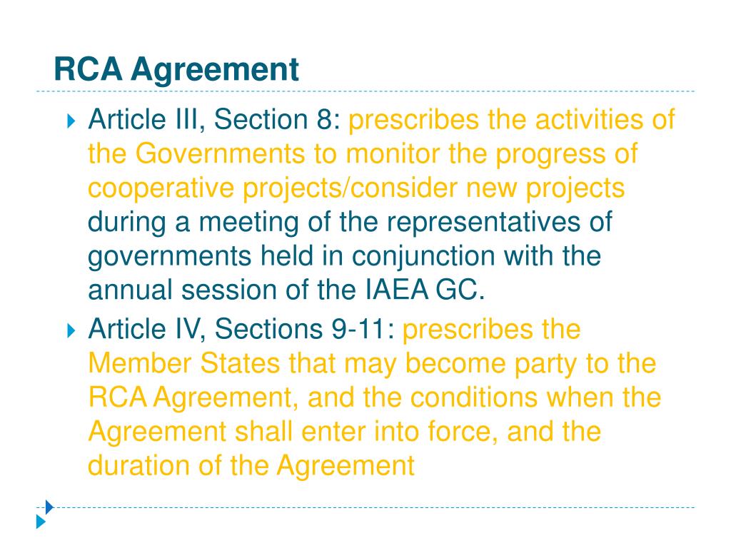 PPT - REVIEW OF THE RCA AGREEMENT PowerPoint Presentation, free ...