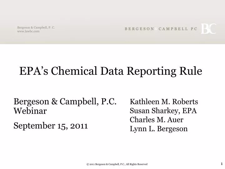 PPT - EPA’s Chemical Data Reporting Rule PowerPoint Presentation, free ...