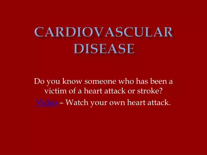 PPT - Cardiovascular Disease PowerPoint Presentation, free download ...