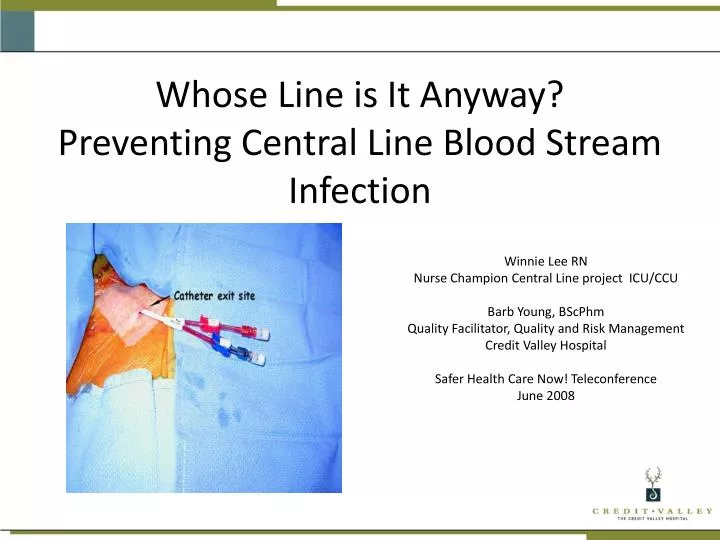 PPT - Whose Line is It Anyway? Preventing Central Line Blood Stream ...