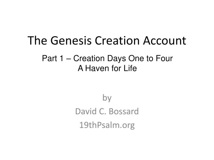 PPT - The Genesis Creation Account PowerPoint Presentation, free ...
