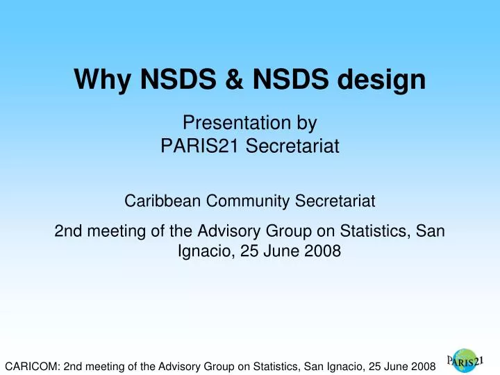 PPT - Why NSDS & NSDS design Presentation by PARIS21 Secretariat ...