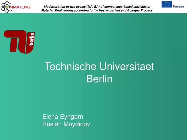 PPT - Technische Universitaet Berlin PowerPoint Presentation, free download - ID:6418446