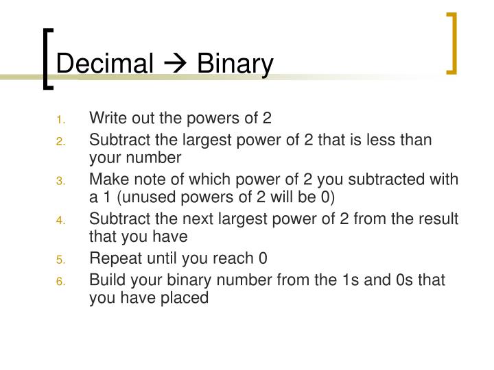 PPT - Binary Decimal PowerPoint Presentation - ID:6419620