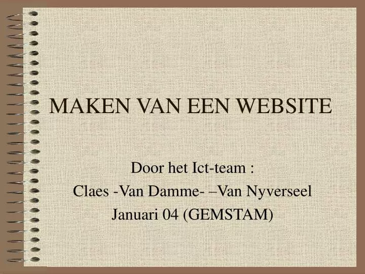 PPT - MAKEN VAN EEN WEBSITE PowerPoint Presentation, free download - ID ...