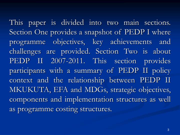 PPT - PRIMARY EDUCATION DEVELOPMENT PROGRAMME (PEDP II) 2007-2011 ...