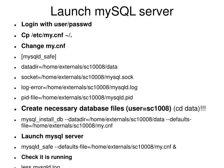 PPT - Launch mySQL server PowerPoint Presentation, free download - ID ...