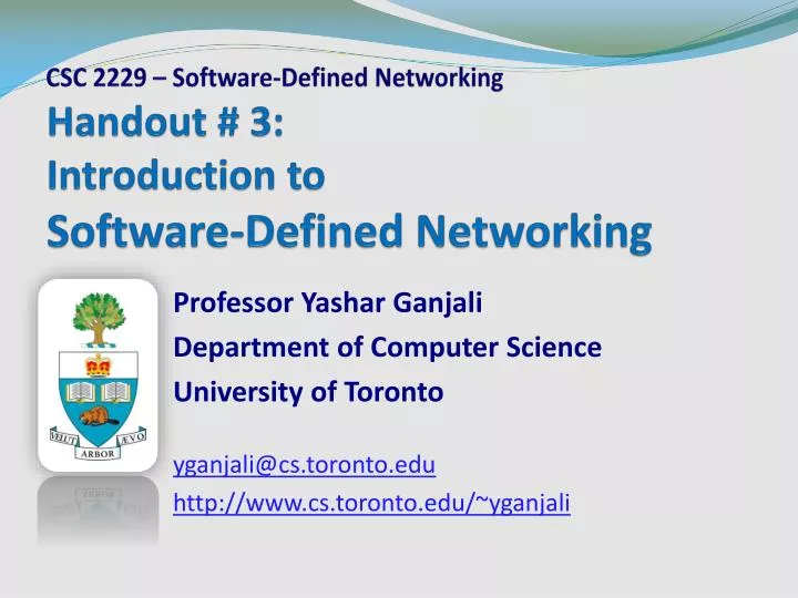 Ppt Handout 3 Introduction To Software Defined Networking 6398