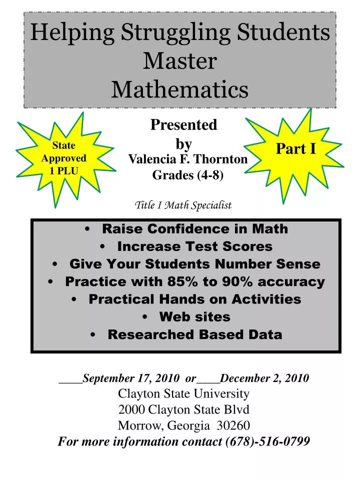PPT - Helping Struggling Students Master Mathematics PowerPoint ...
