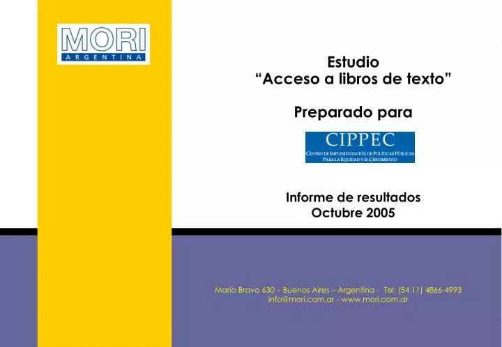 PPT - Estudio “Acceso a libros de texto” Preparado para Informe de ...