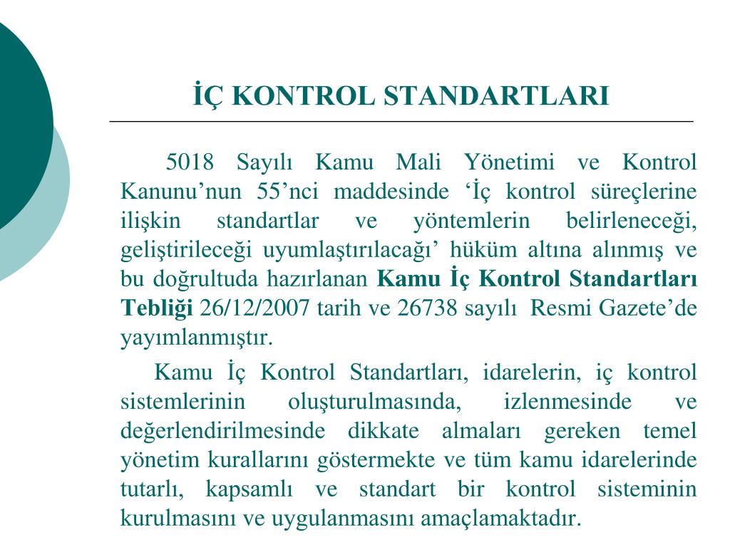 PPT - KAMU İÇ KONTROL STANDARTLARI UYUM EYLEM PLANI PowerPoint ...