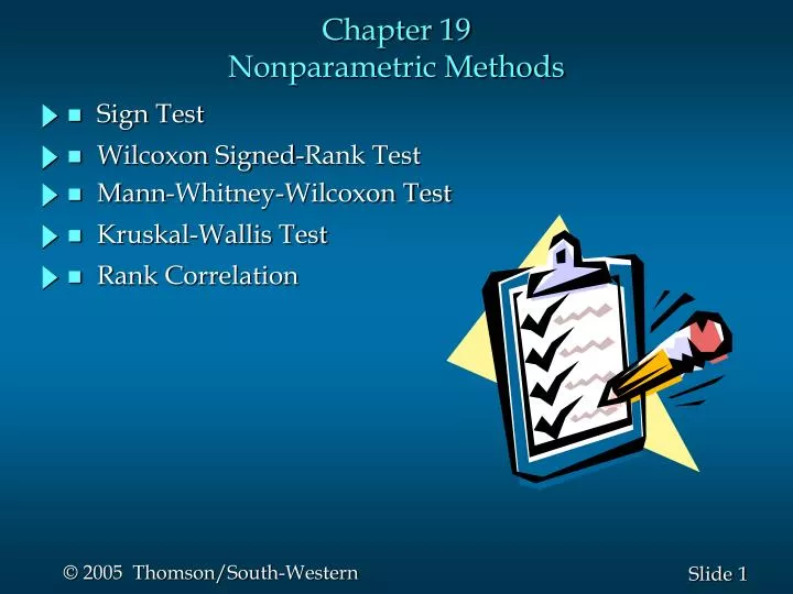 PPT - Chapter 19 Nonparametric Methods PowerPoint Presentation, free ...