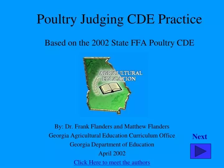 PPT - Poultry Judging CDE Practice Based on the 2002 State FFA Poultry ...