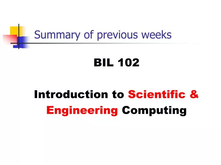 PPT - Summary of previous weeks PowerPoint Presentation, free download ...