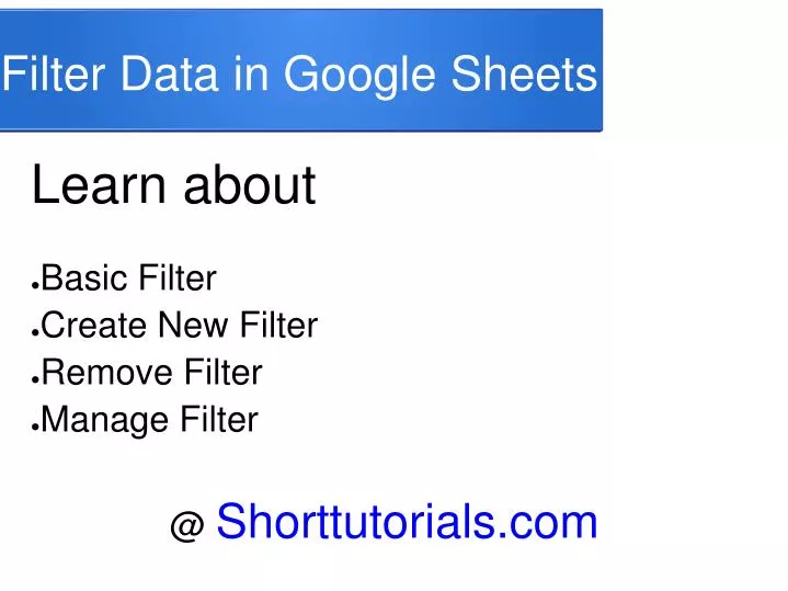 PPT - Filter Functio in Google Docs Spreadsheet PowerPoint Presentation ...