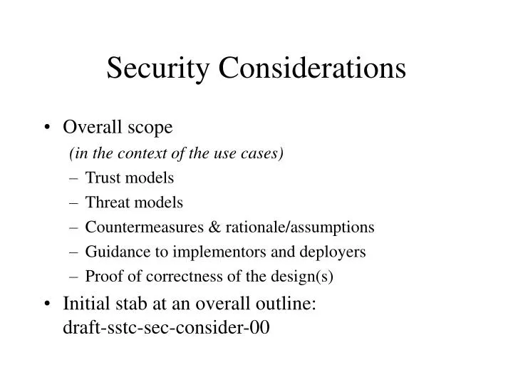 PPT - Security Considerations PowerPoint Presentation, free download - ID:6434447