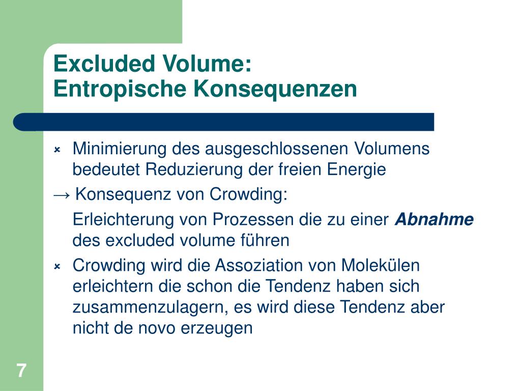PPT - Assoziationen in dicht gepackter Umgebung und Excluded Volume ...