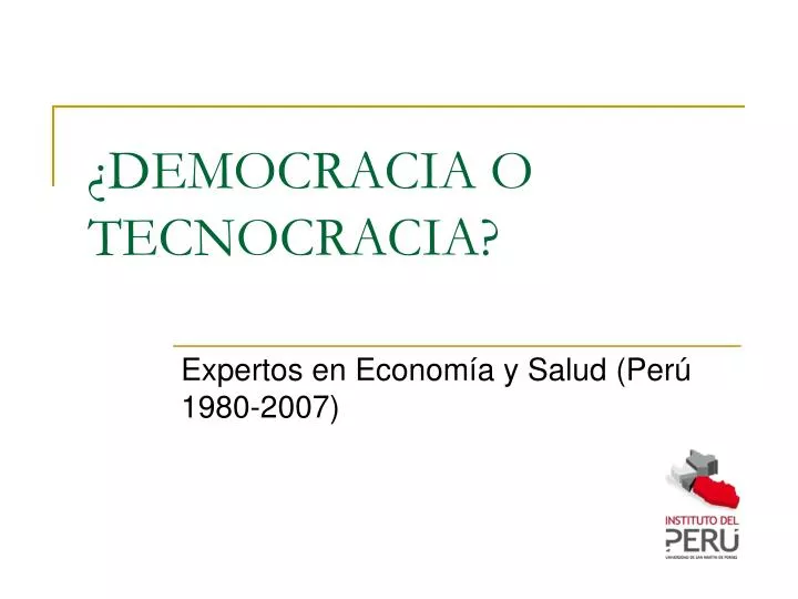 PPT - ¿DEMOCRACIA O TECNOCRACIA? PowerPoint Presentation, free download ...