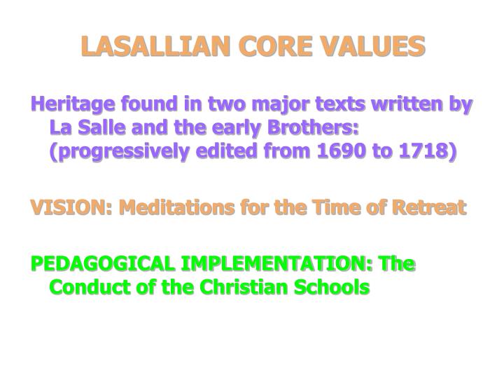 PPT - THEME: A Lasallian Vision of Value Education PowerPoint ...