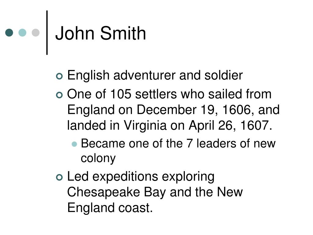 PPT - John Smith (January 9, 1580 - June 1631) PowerPoint Presentation ...