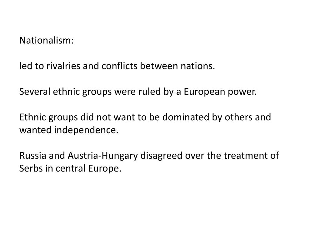 PPT - The MAIN causes of World War I MILITARISM – The growth of ...