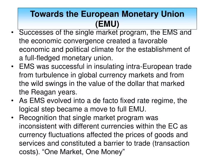 PPT - Towards the European Monetary Union (EMU) PowerPoint Presentation ...