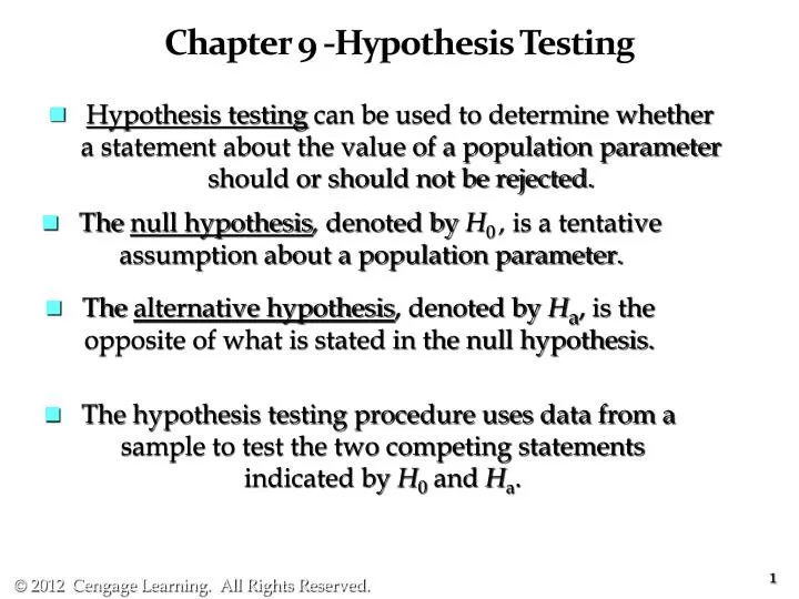 PPT - Chapter 9 -Hypothesis Testing PowerPoint Presentation, free ... PPT - Chapter 9 -Hypothesis Testing PowerPoint Presentation, free ...