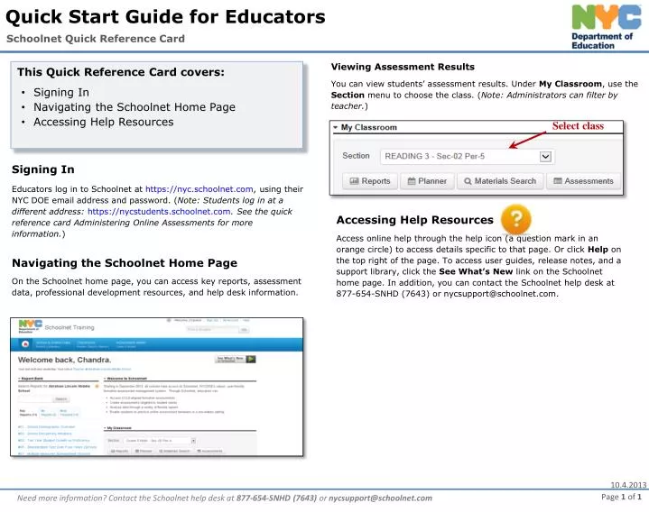 PPT - Schoolnet Quick Reference Card PowerPoint Presentation, free ...