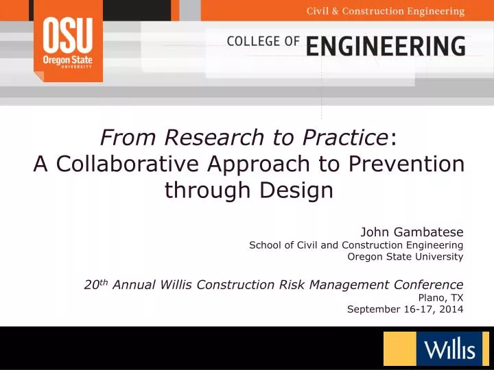 PPT - From Research to Practice : A Collaborative Approach to ...