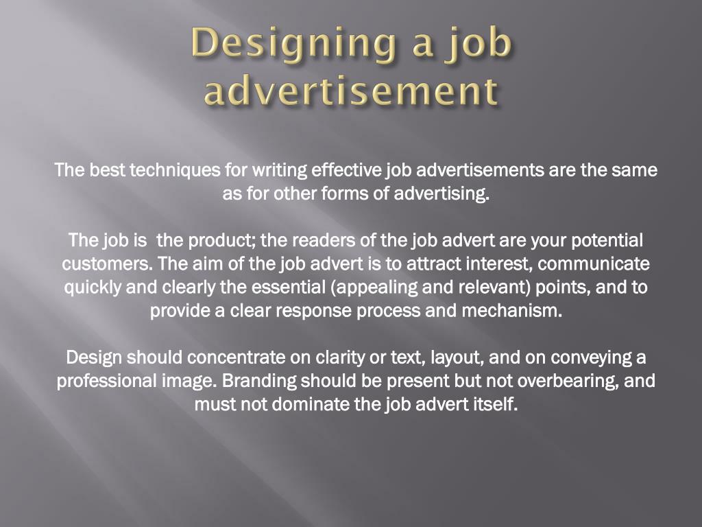 PPT - Designing Effective Job Advertisements and Interview Preparation ...