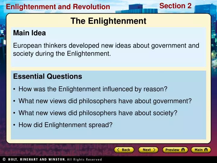 PPT - Essential Questions How was the Enlightenment influenced by ...