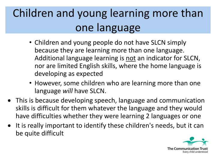 PPT - Speech, language and communication skills continue to be central ...