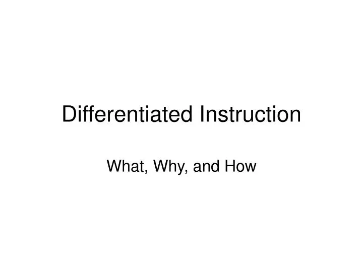 PPT - Differentiated Instruction PowerPoint Presentation, free download ...